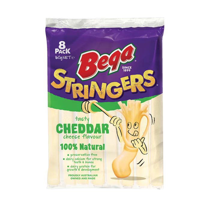 Bega Stringers Cheddar 160g (8PK) - Bega Retails SG